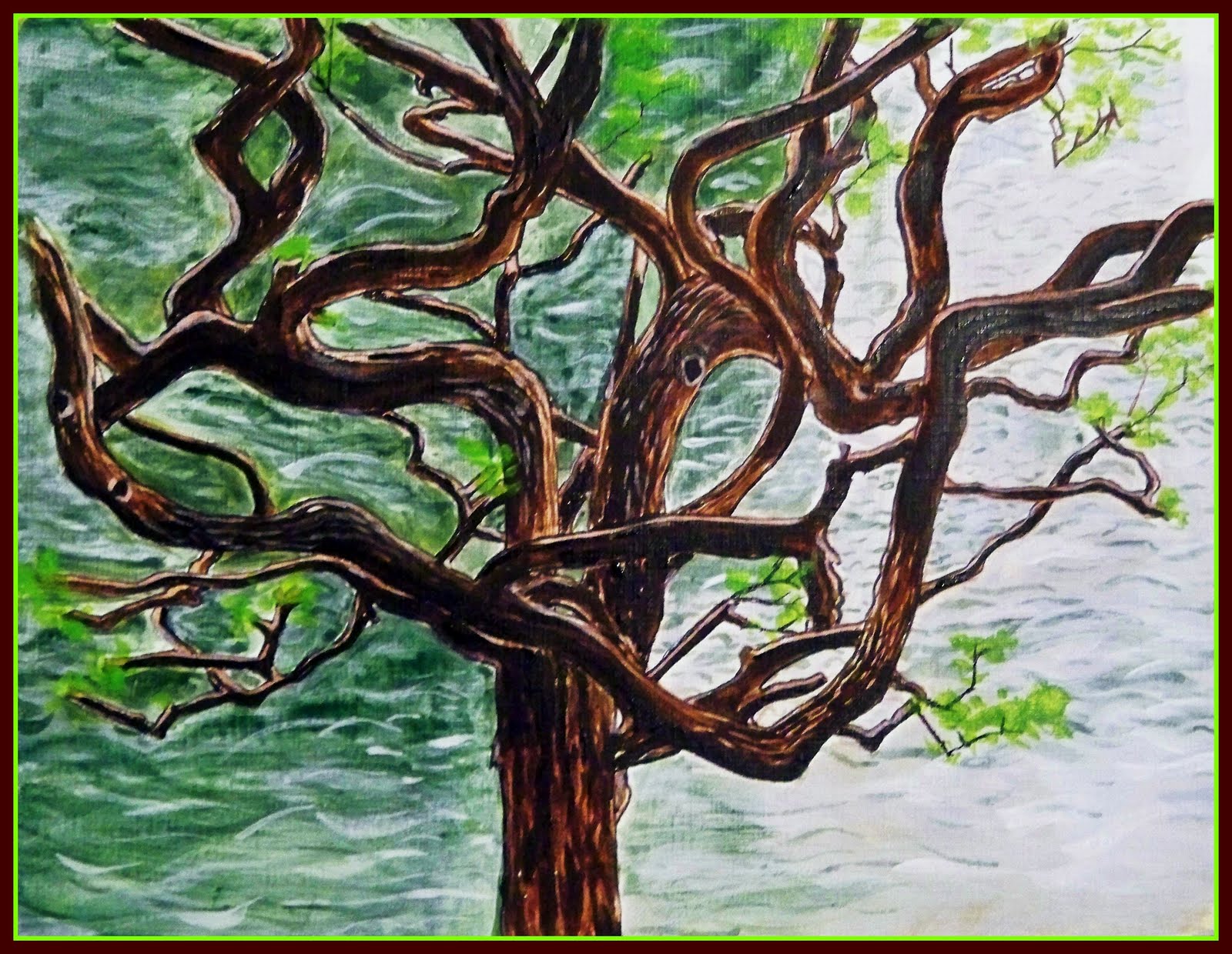 We Can Art: Gnarled Tree-Mixed Media