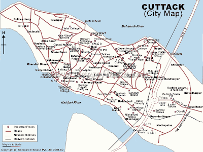 La Indian Thought: the cuttack city map