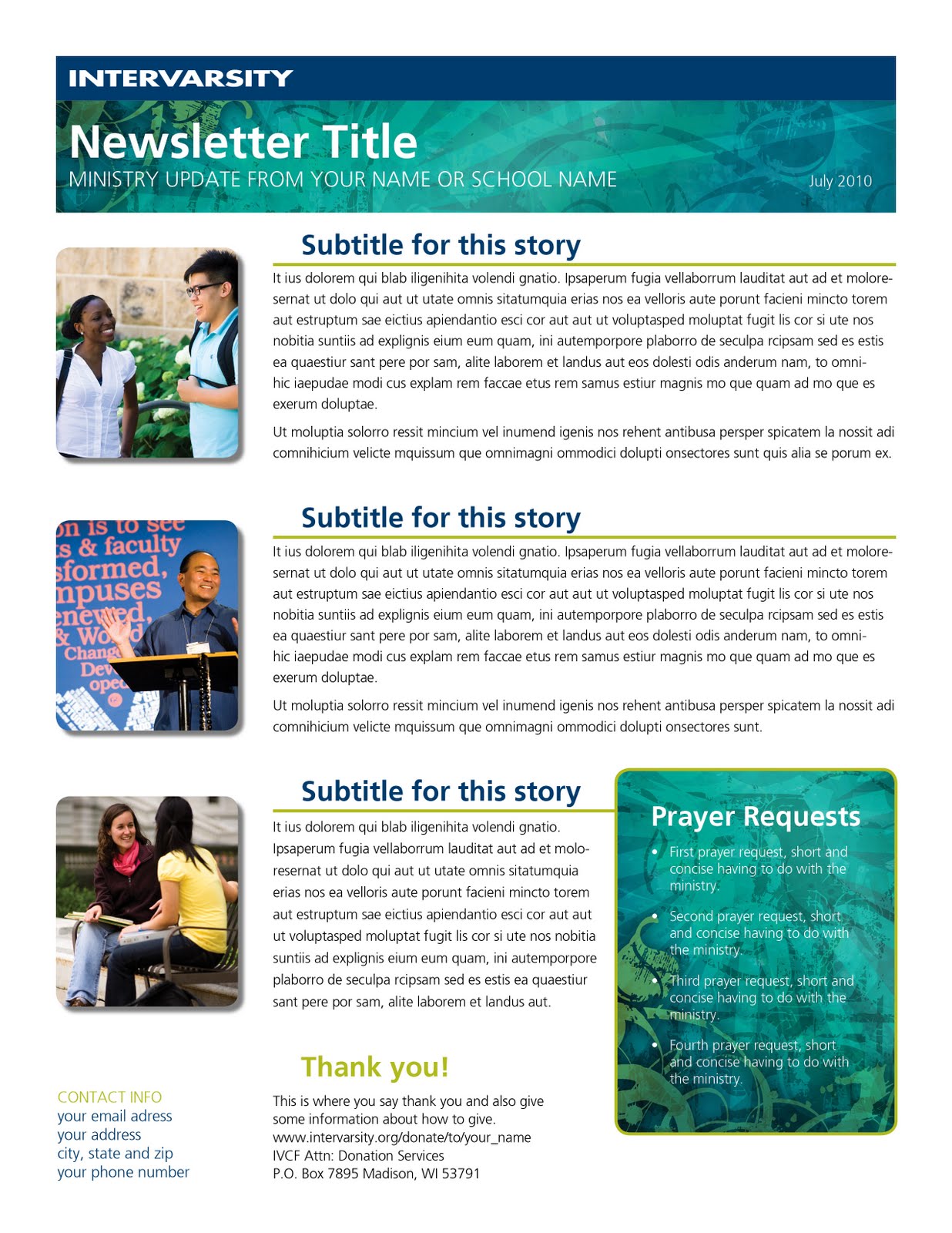 la raison d'être: Prayer Letter Templates