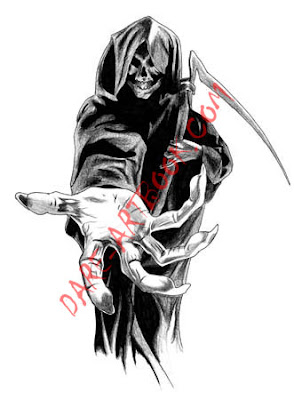 Tatto Tatto: Classical grim reaper tattoo flash | TATTOO DESIGN