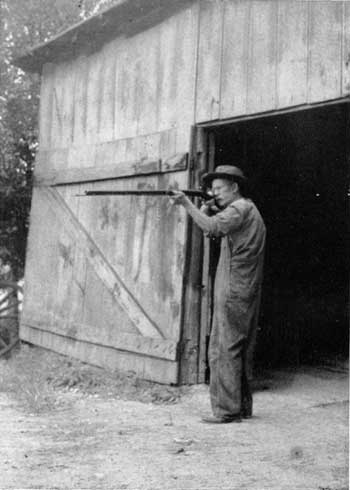 Vertical Musket Pointing From Colonial Times