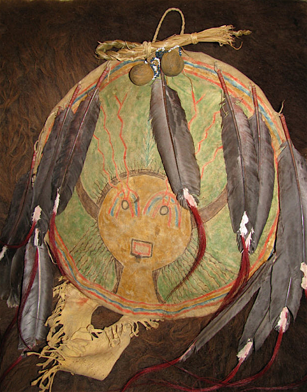 Contemporary Makers: Plains Painted Buffalo Hide Shield with Buckskin ...
