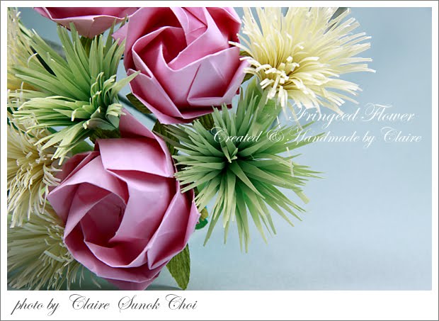 Claire's paper craft: Fringed Flower- tutorial