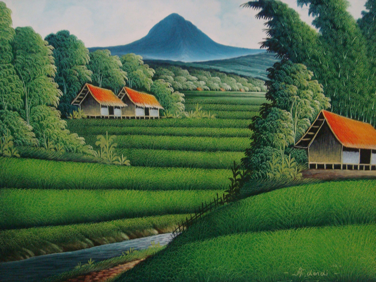 brawijaya paintings: Balinese Landscape Painting