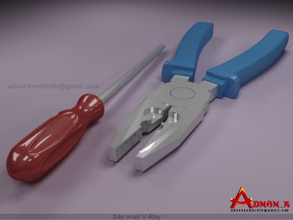 "ADNAN": " screw driver ‍& cutting player"DONE USING 3DS MAX AND V-RAY