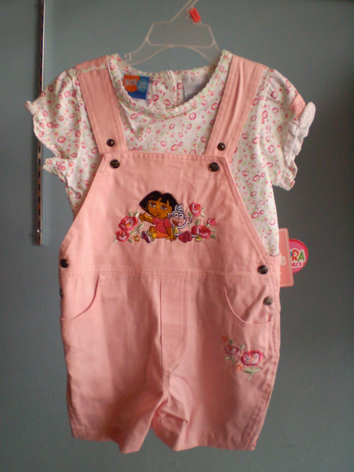 mykids station: Dora the explorer overall set