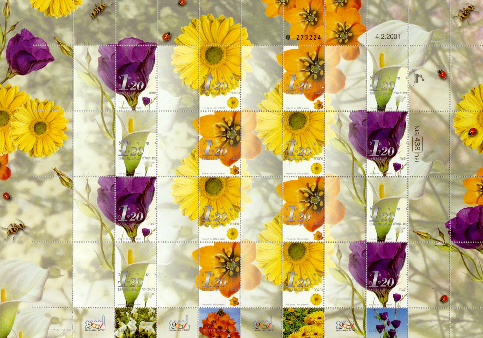 Israel Stamps: Updated Generic sheet listing, Part 1