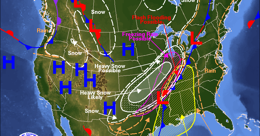 Set 2 Key To Weather Map Symbols - United States Map