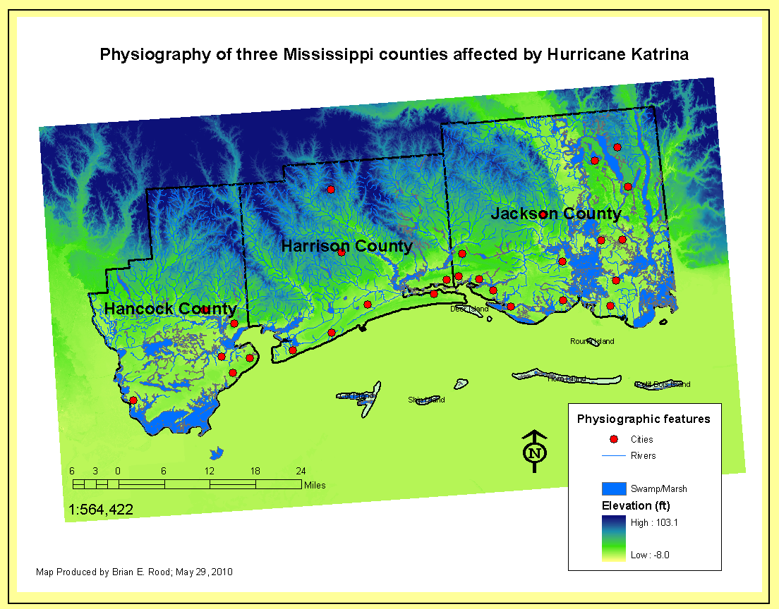 Applications in GIS - Rood: Week 3: Coastal flooding from Hurricane Katrina