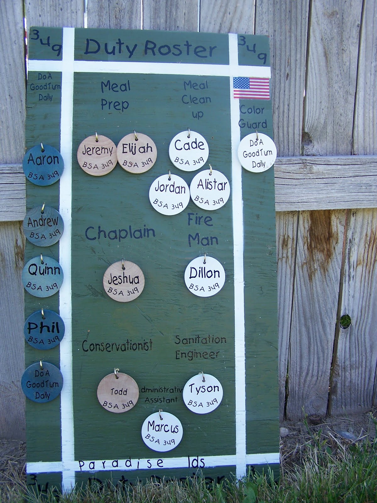 Live and Learn; Borrow and Steal: Scout Camp Duty Roster