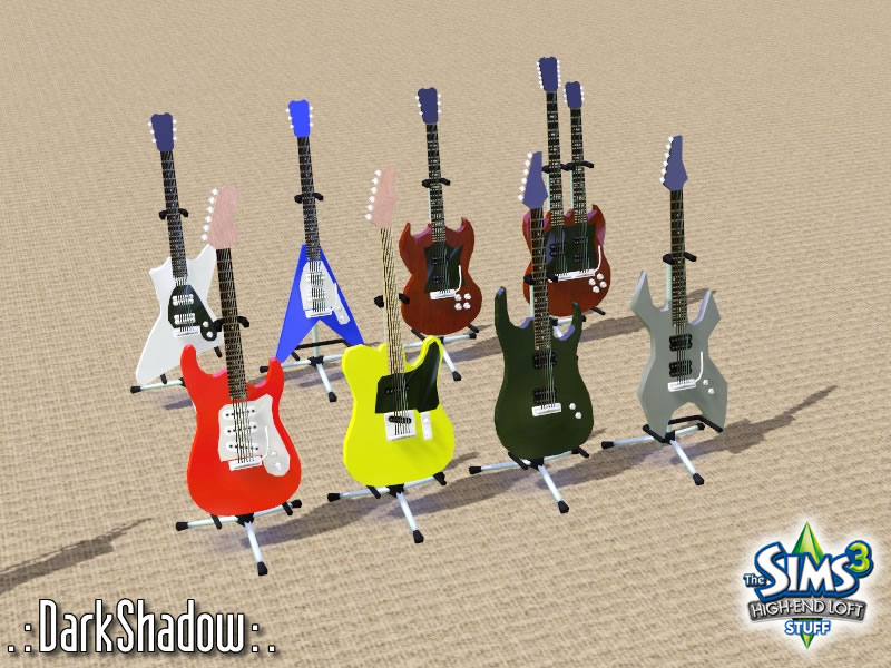 The Sims 4 and 3 by Bozena: Zestaw 8 gitar elektrycznych by darkshadow ...