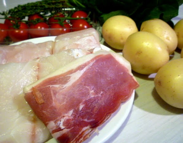 3 hungry tummies: Baked Rockling Fillet Wrapped In Prosciutto