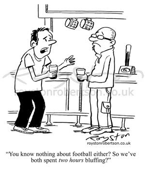 Royston Cartoons: Football cartoons: Bluffing it