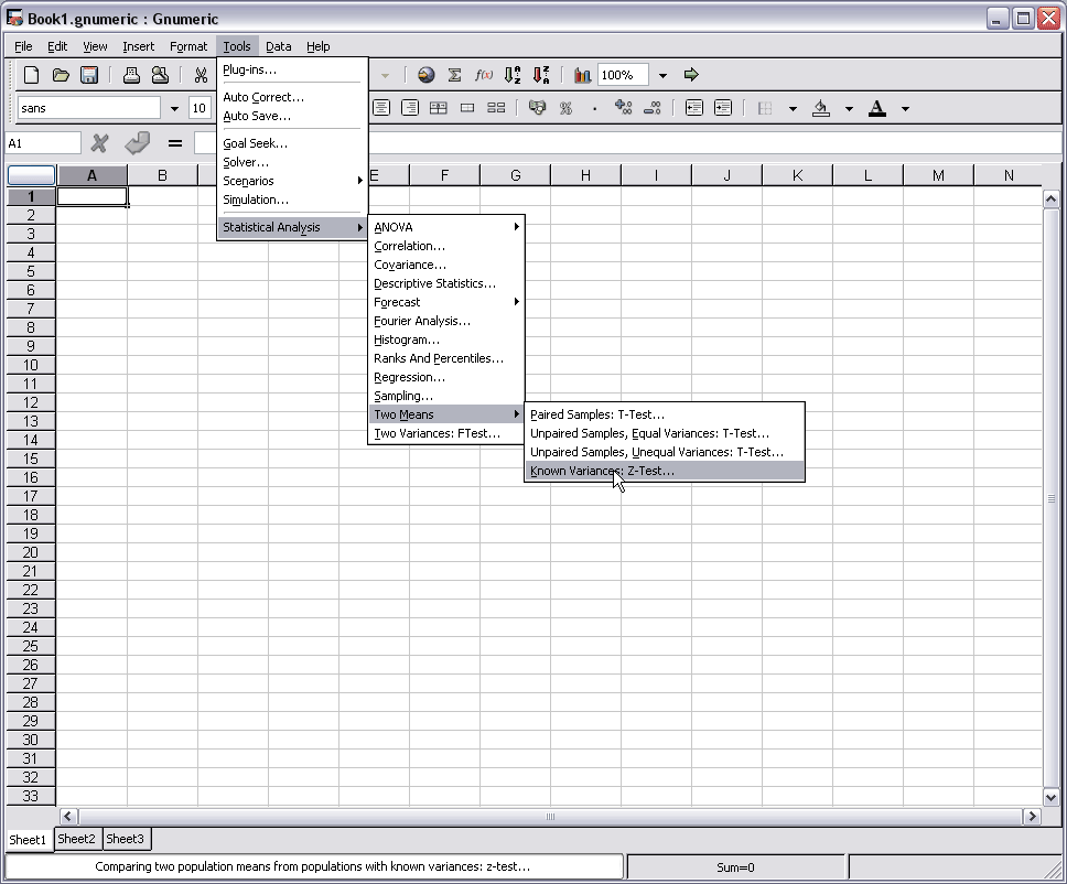 Free Portable Application: Gnumeric Portable 1.6.3 build 2