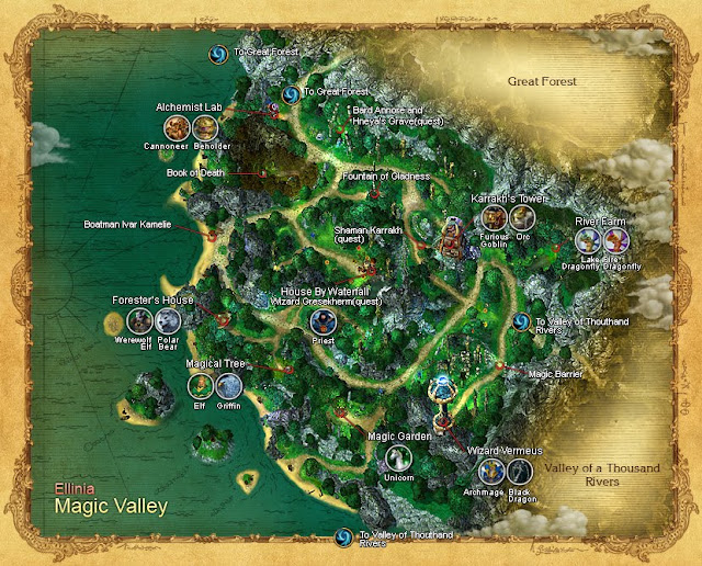 Kings Bounty Maps: Map of Magic Valley, Ellinia