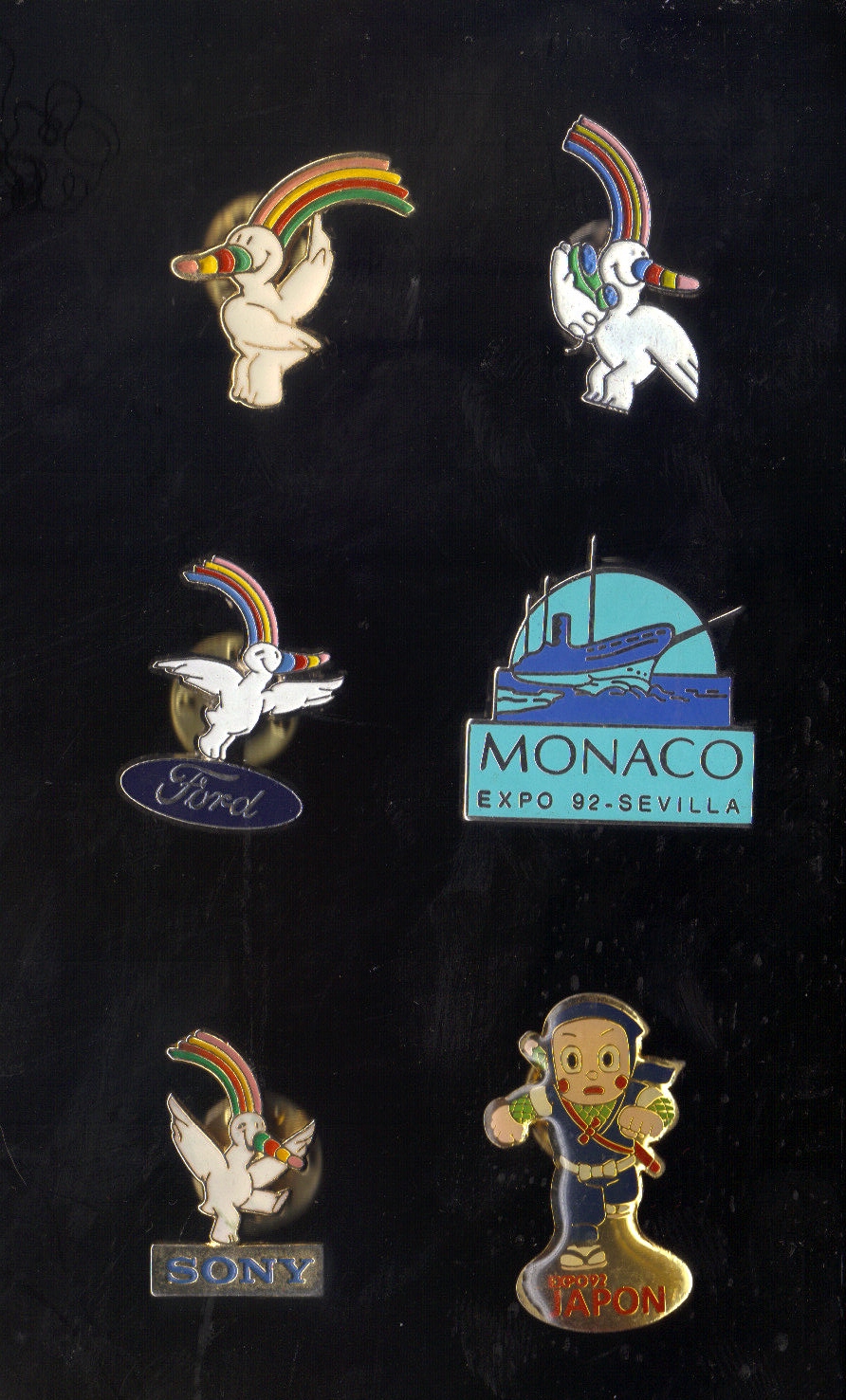 World Expositions Snapshot: Pins from Expo 88, Expo 92, Expo 93, Expo ...