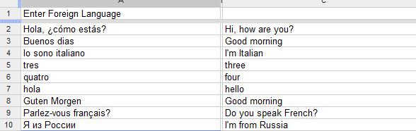 Quick Translations for an Entire Word List - Frank Buck Consulting