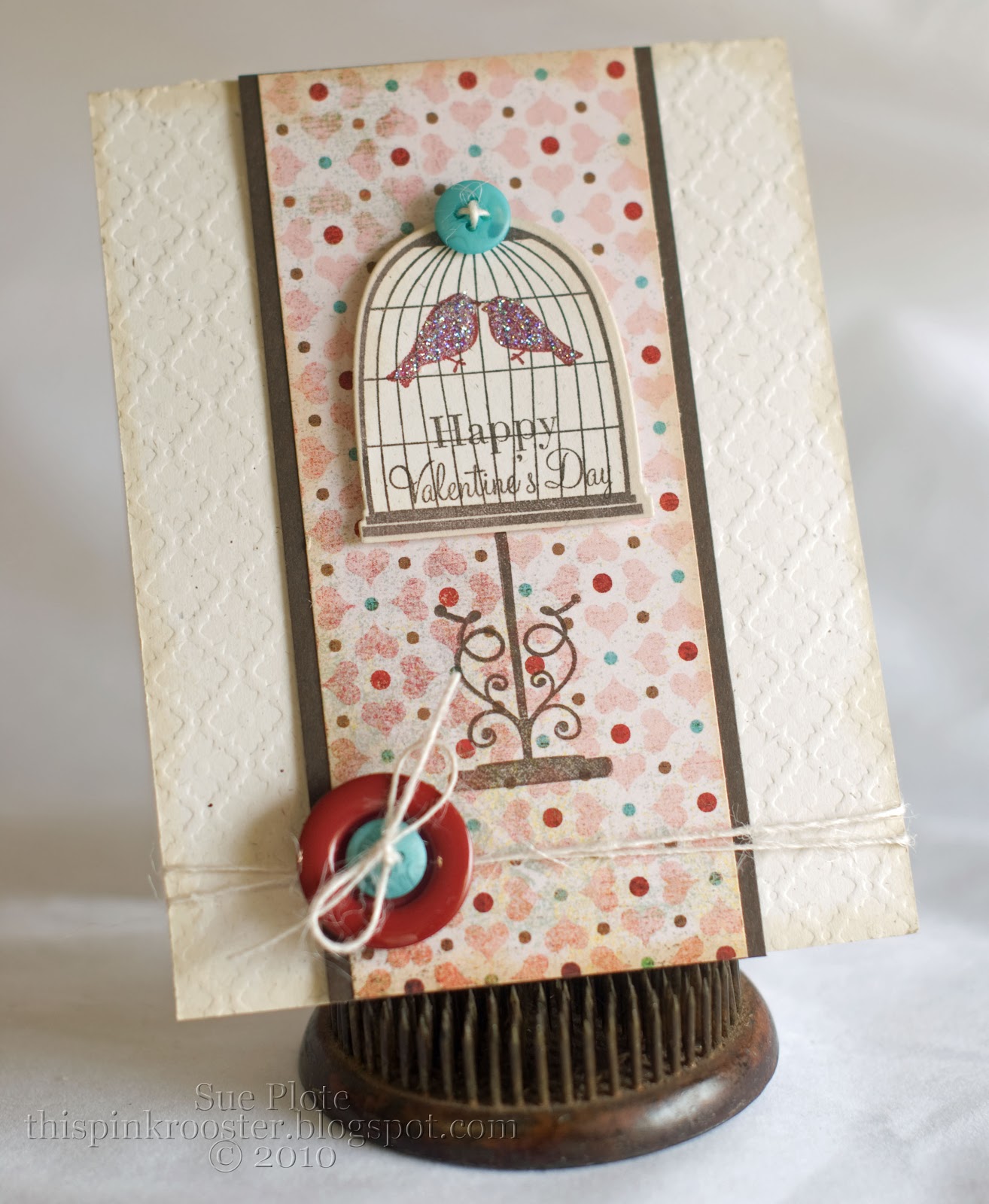 this pink rooster: Happy Valentine's Day, Love Birds!
