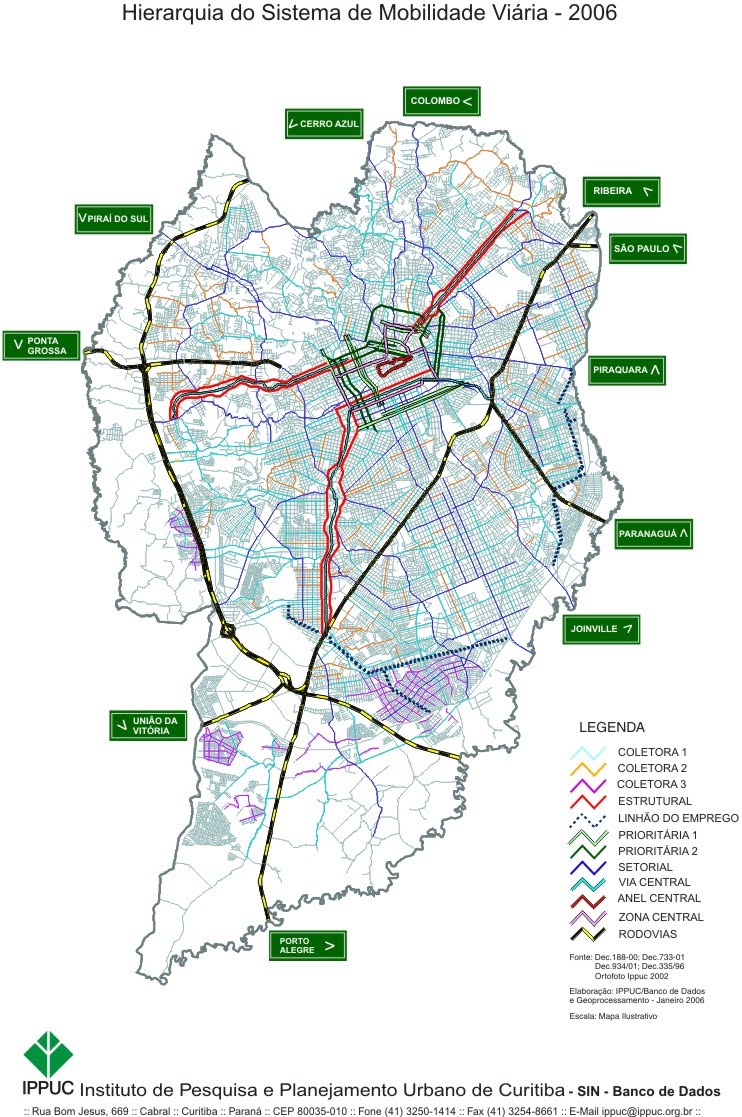Mobilidade Urbana em Curitiba: Mapa Viário de 2007