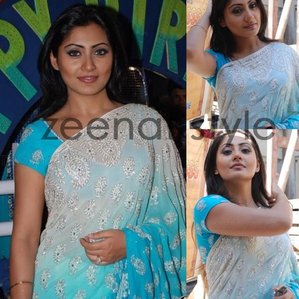 Sarees Online Rimi Sen In Blue White Shaded Saree
