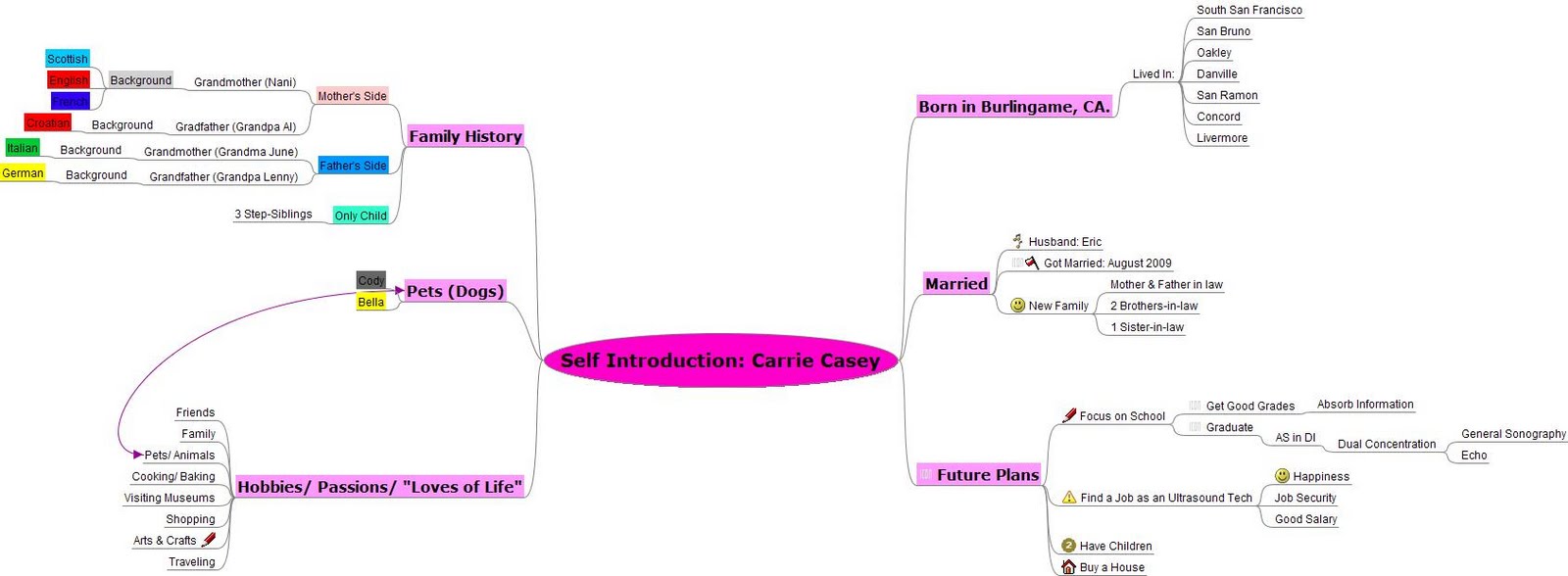ENG 82B - Fall 2010: Self Introduction Mind Map