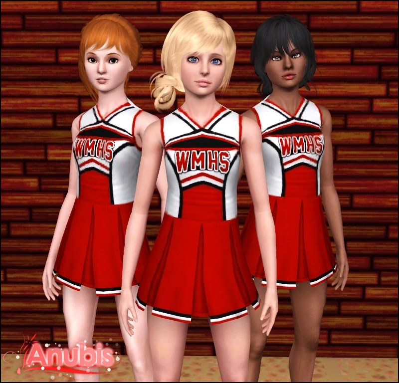 My Sims 3 Blog: Glee's Cheerleader Uniform ~ Teens-to-Adults by Anubis360