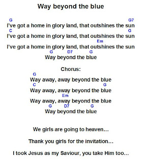 Lyrics with guitar chords and tabs (if available): WAY BEYOND THE BLUE