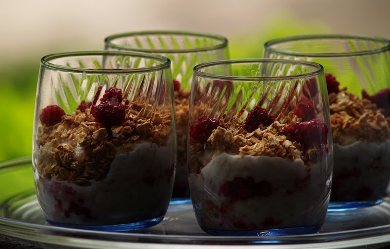 Aubergine, Sweet & Green: Vegetarian Cranachan with Raspberries