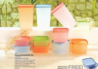 MALAYSIA TUPPERWARE: SQUARE ROUND SET - NEW!