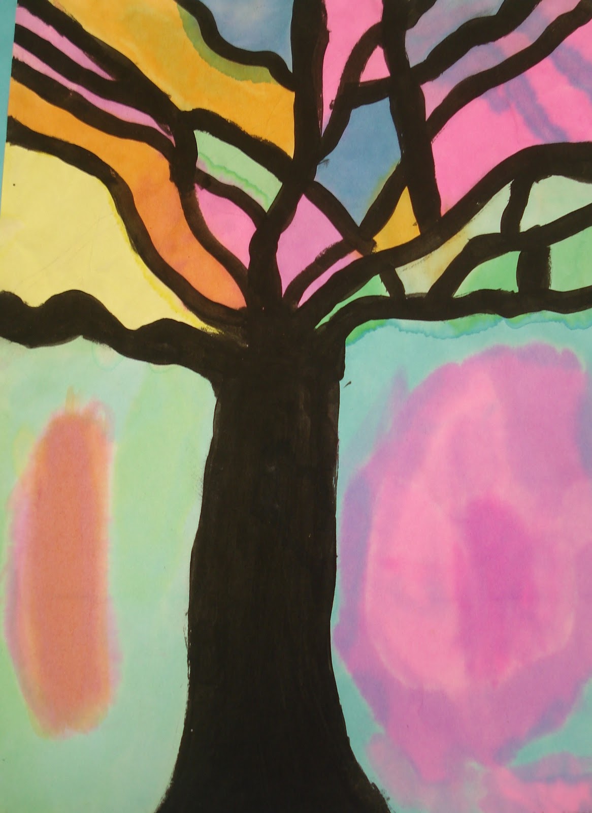 AllGoldEverythingArt: Mondrian Inspired Trees