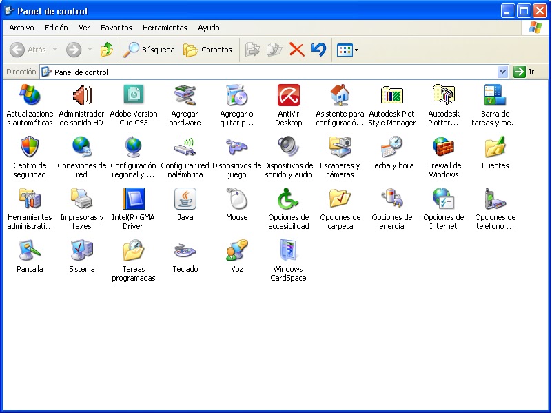 herramientas informaticas: CONFIGURACION PANEL DE CONTROL