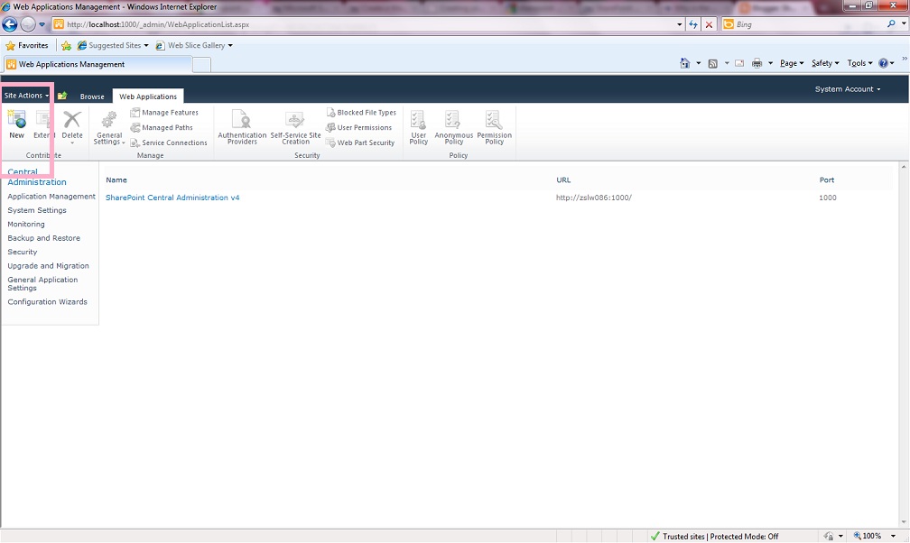 Sharepoint Web Application Icon