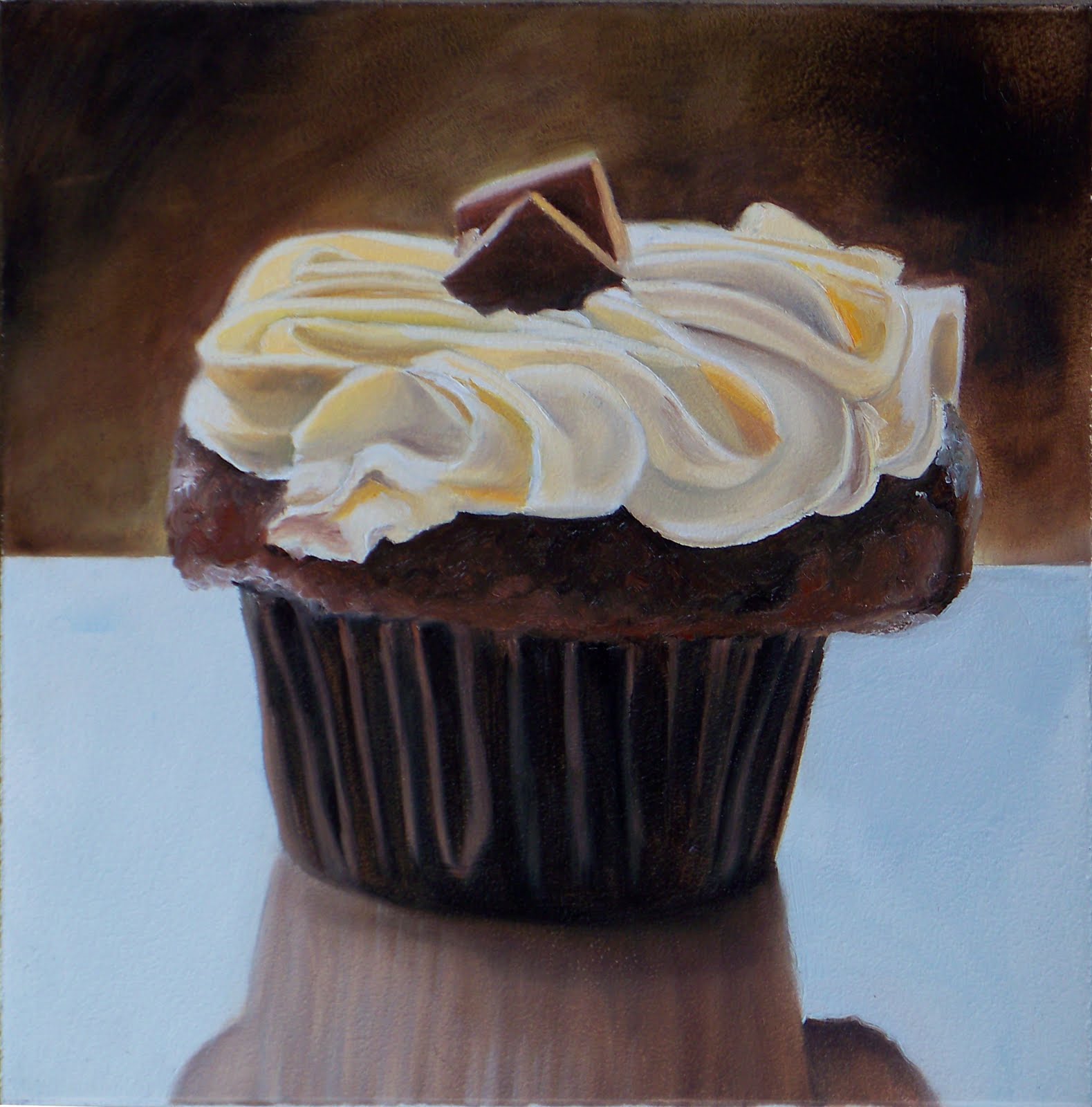 A Painting a Day by Joy Argento: Snickers Cup Cake Painting