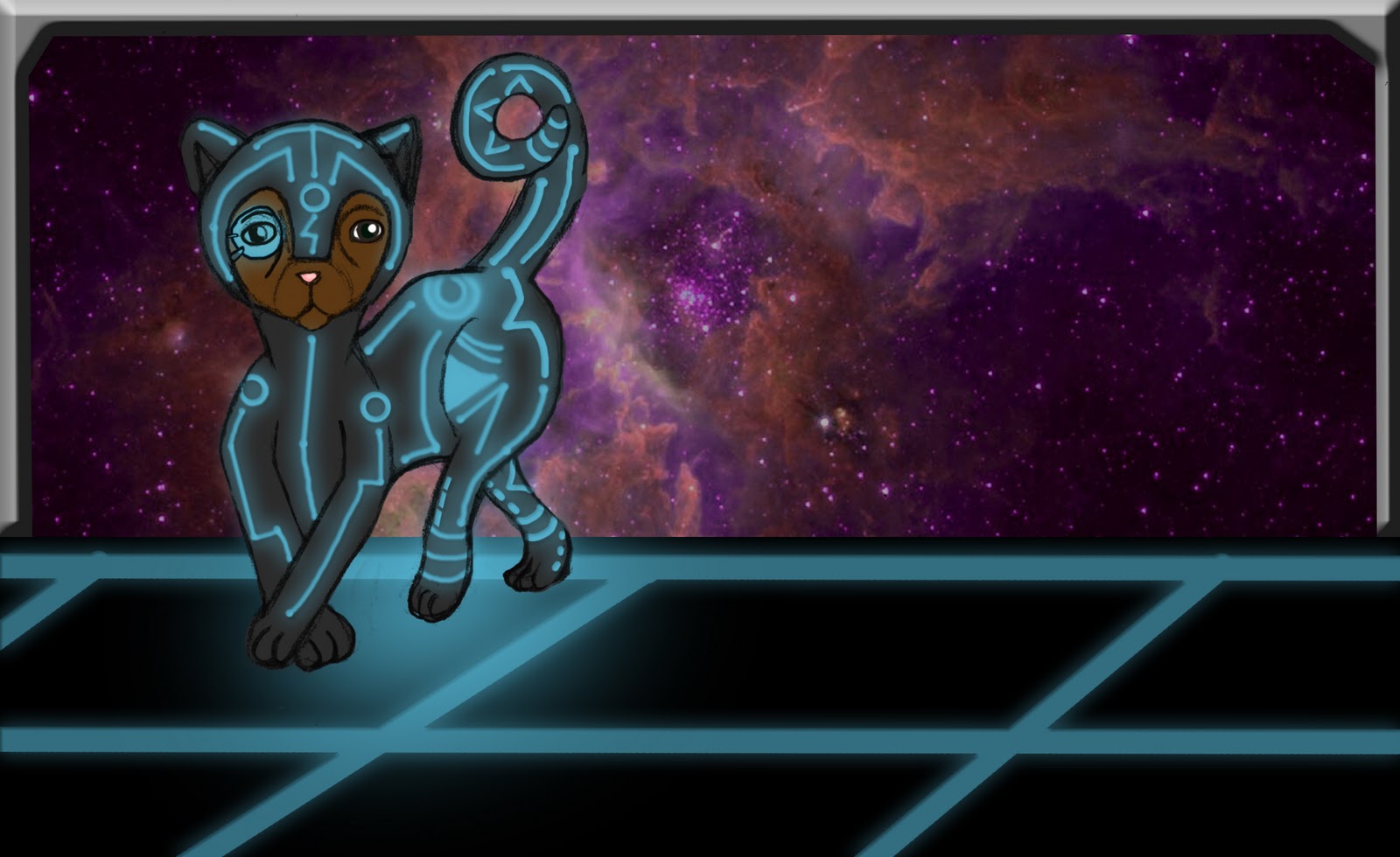 I Can See Your Doodle: Tron Cat glowz pleez