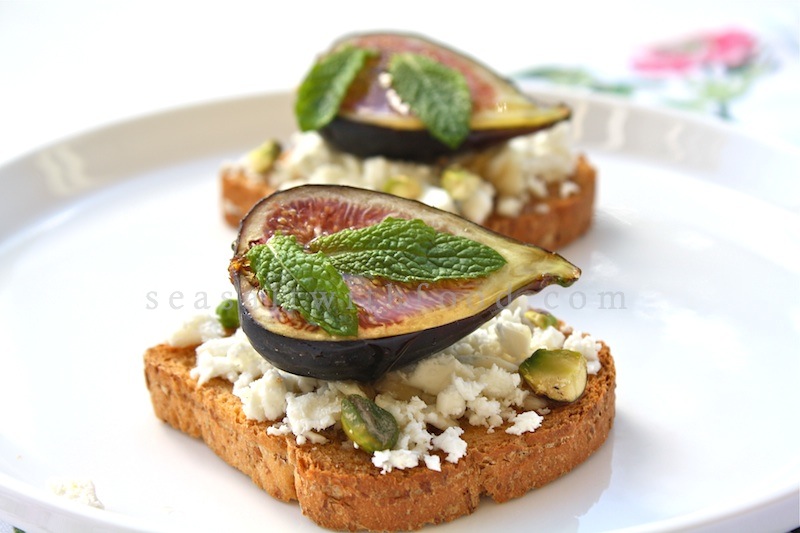 Fresh Figs With Feta Cheese, Pistachio, And Honey