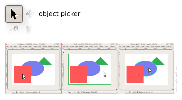 GIMP UI brainstorm: object picker…