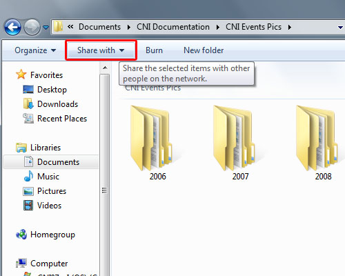 How to share a folder in windows 7