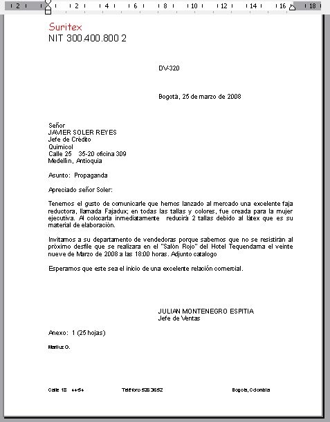 NORMAS APA: CARTA COMERCIAL