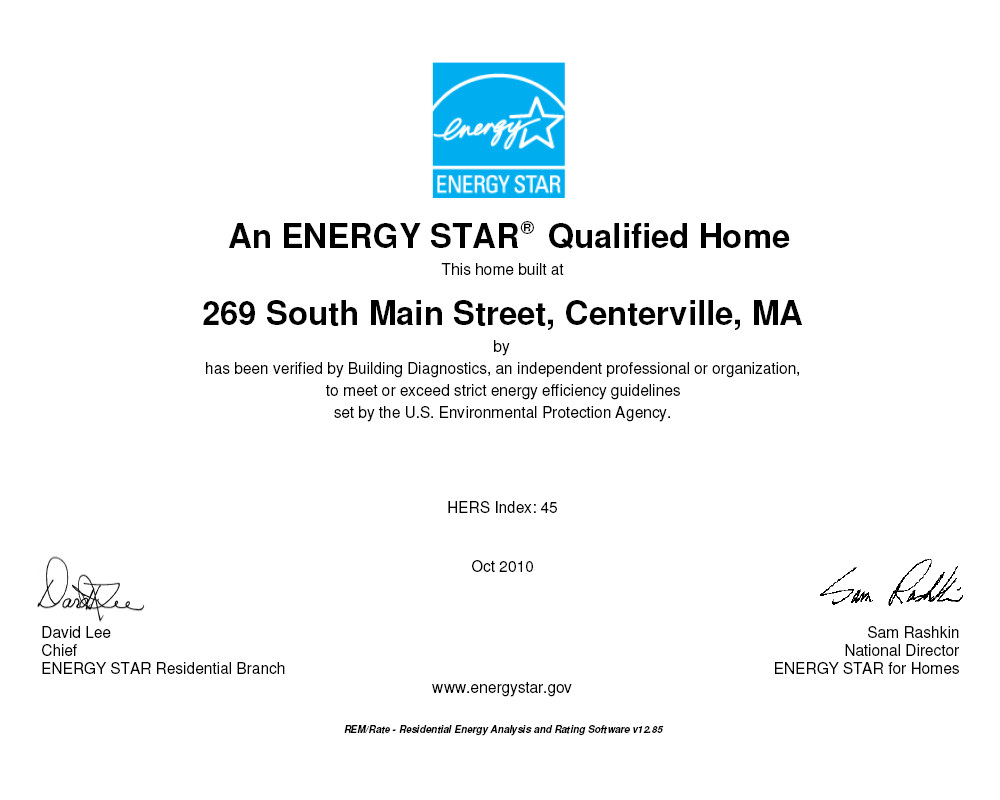 A House in the Village: HERS rating