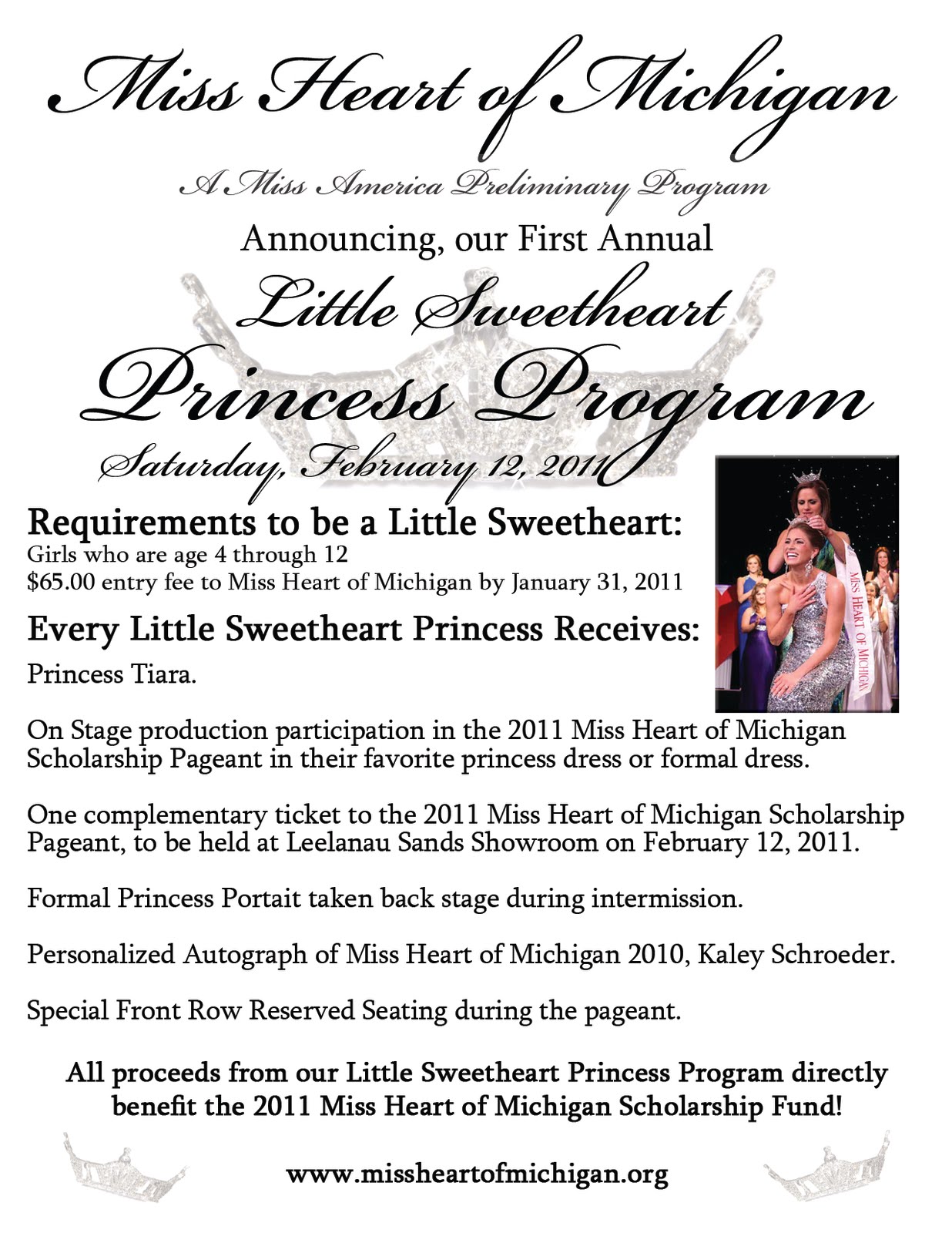 Miss Heart of Michigan: Announcing, our Little Sweetheart Princess Program!