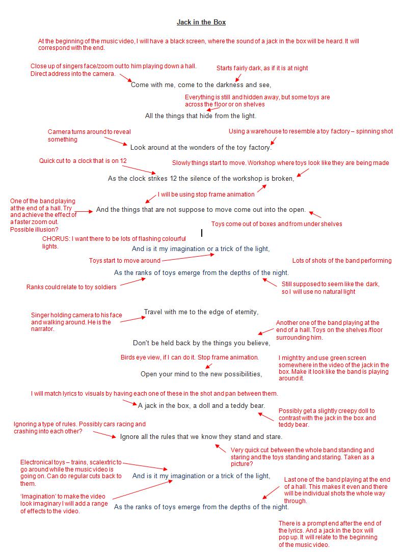 David Evans' Advanced Portfolio - Music Video: Annotated Lyrics For My ...