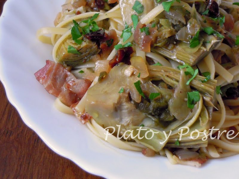 PLATO Y POSTRE: Pasta Larga con Alcachofas Recetas de Cocina con ...