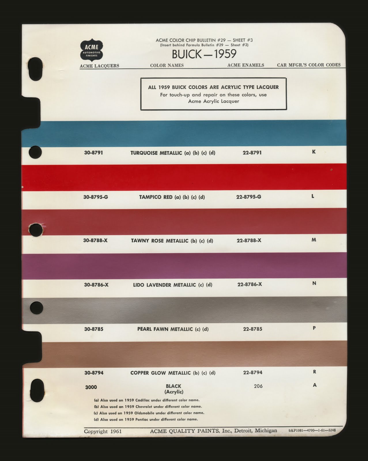 manAlive design: Acme Color Chip Bulletin
