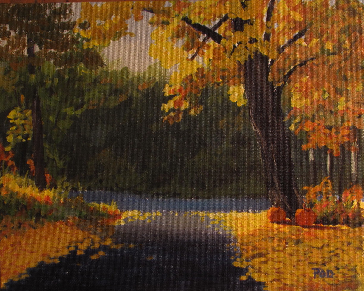 Pat O'Driscoll Fine Art: Autumn Morning 8x10 acrylic