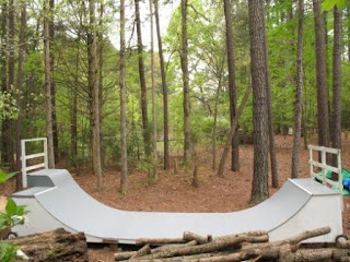 Cleaning Out the Basement: Half Pipe Skateboard Ramp
