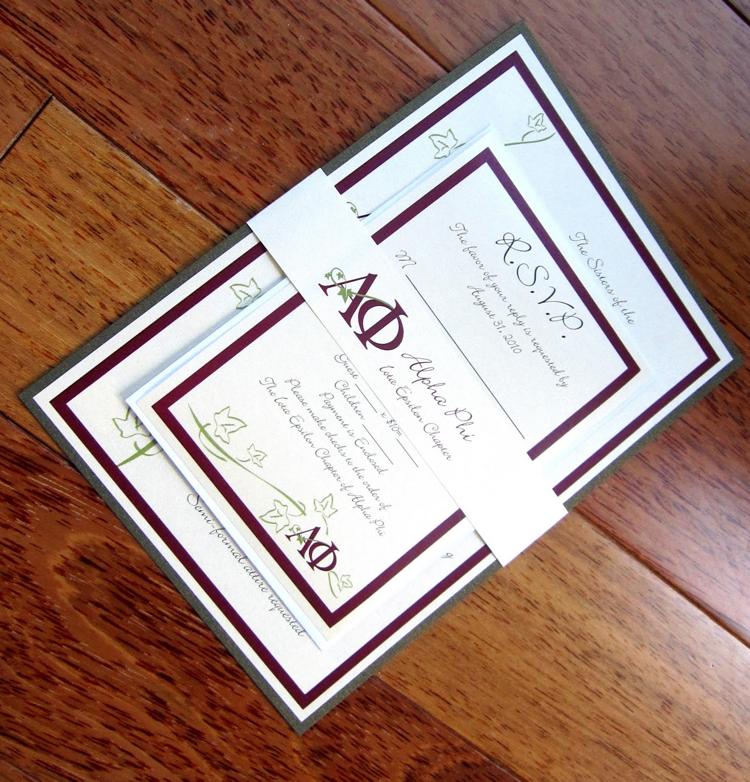 Scrapping Innovations: Alpha Phi Red Dress Gala invitations