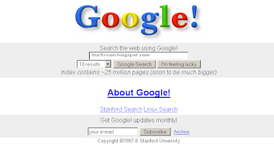 Evolution of Google Homepage [1997 - 2009]