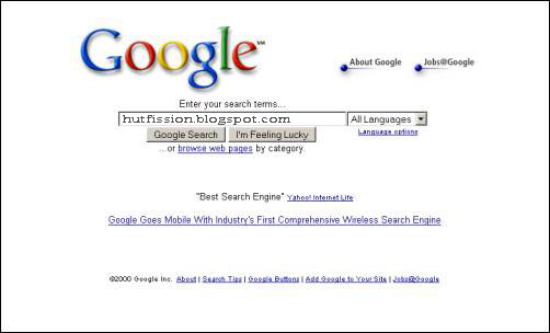 Evolution of Google Homepage [1997 - 2009]