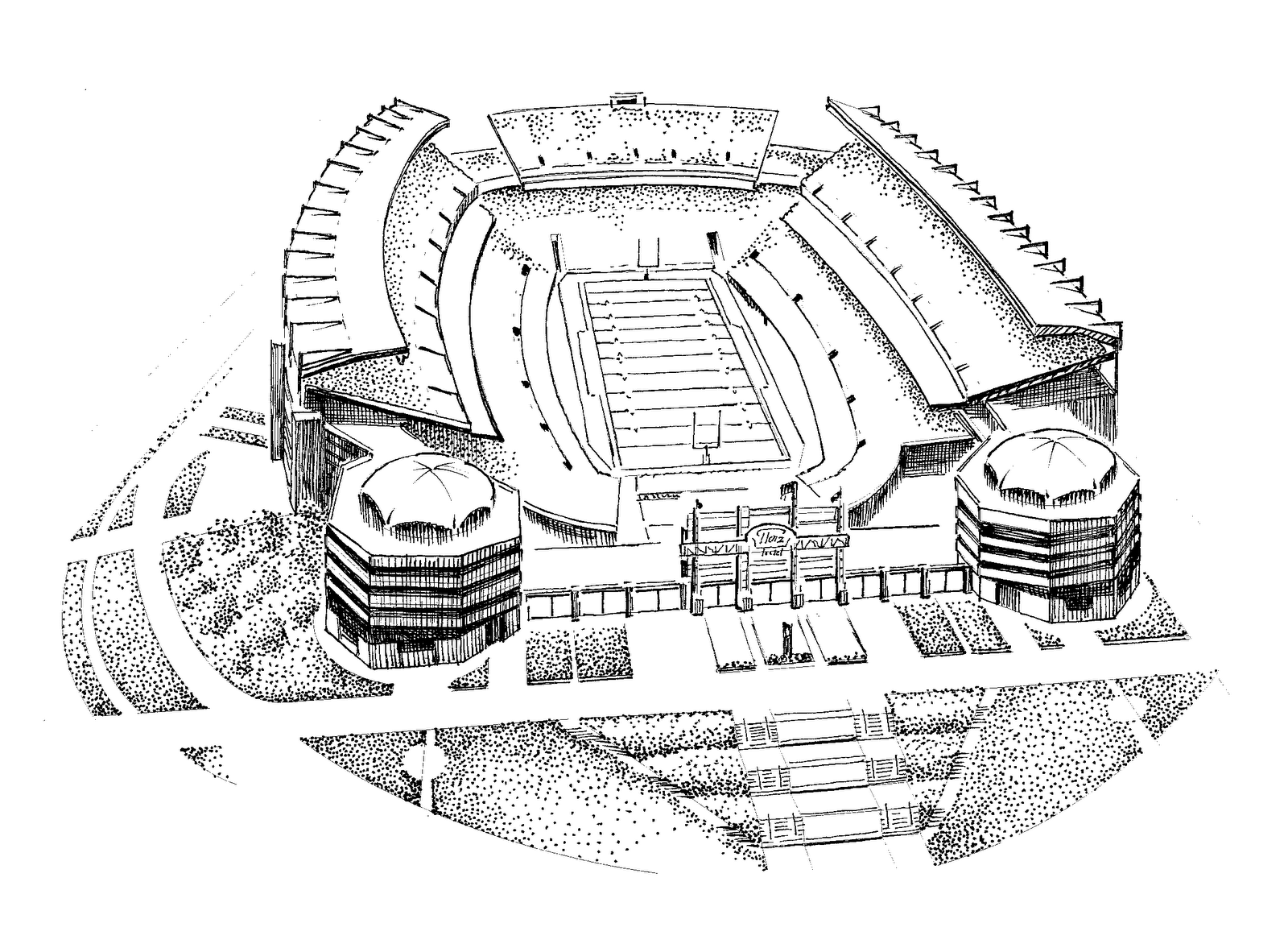 Football Stadium Clipart Coloring Field Outline Printable Pages Draw ...