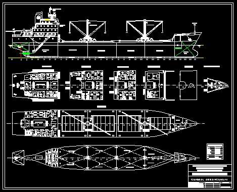 Design CAD 2D & 3D: Lines Plan General Cargo Ship